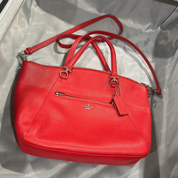 Coach | Bags | Coach Red Pebble Leather Purse | Poshmark
